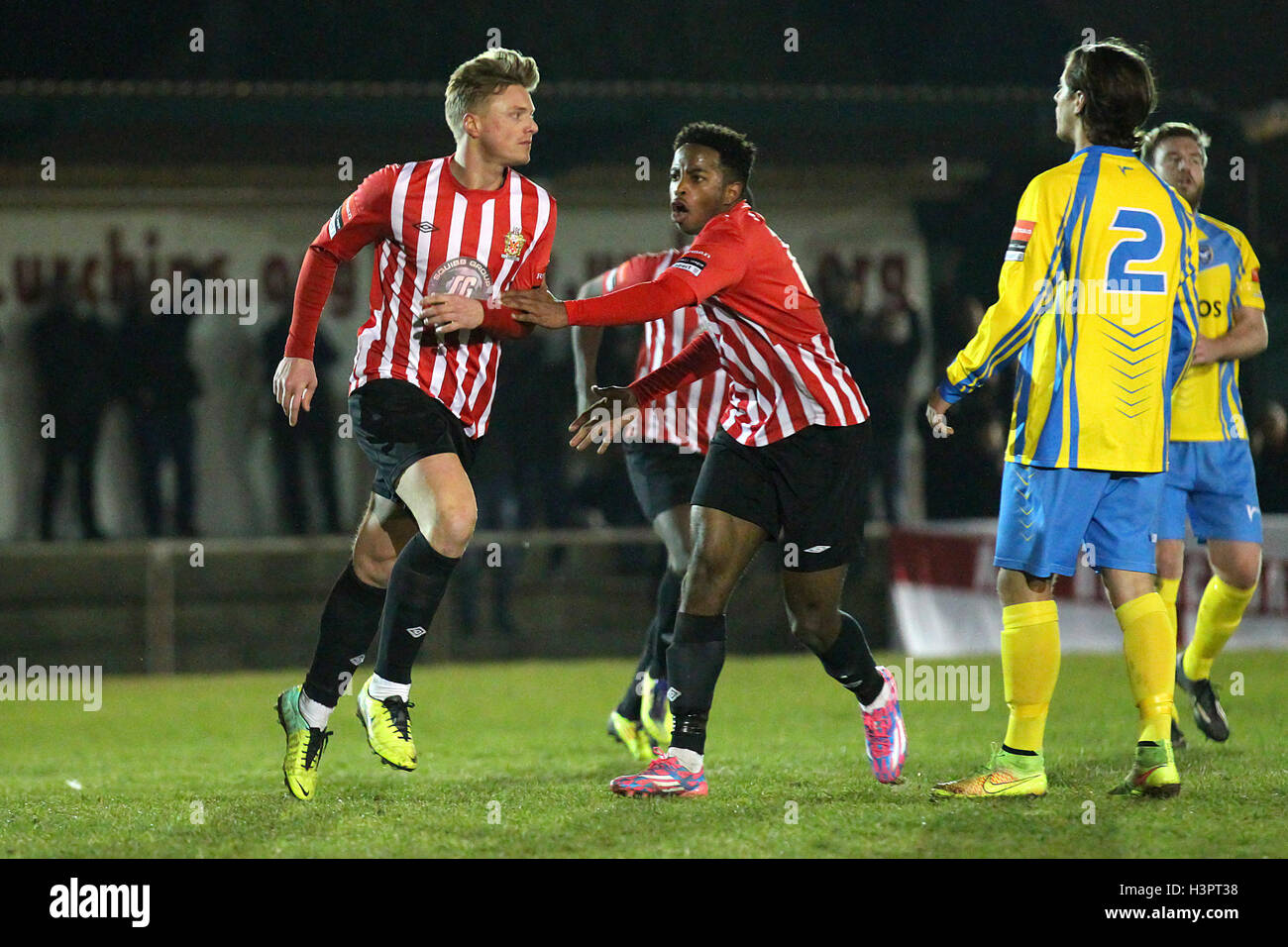 George Purcell scores the first goal for Hornchurch and celebrates ...
