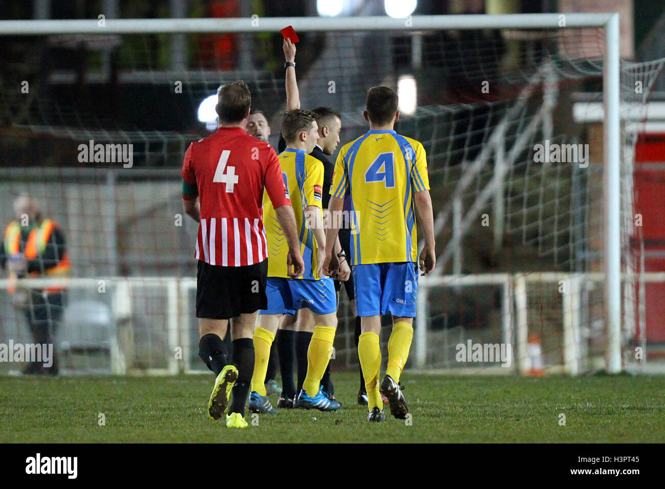 Sam Mott of Hornchurch (partly hidden) is sent off - AFC Hornchurch vs ...