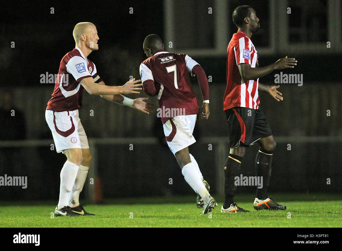 Anthony Cook (7) scores the first goal for Chelmsford and celebrates ...