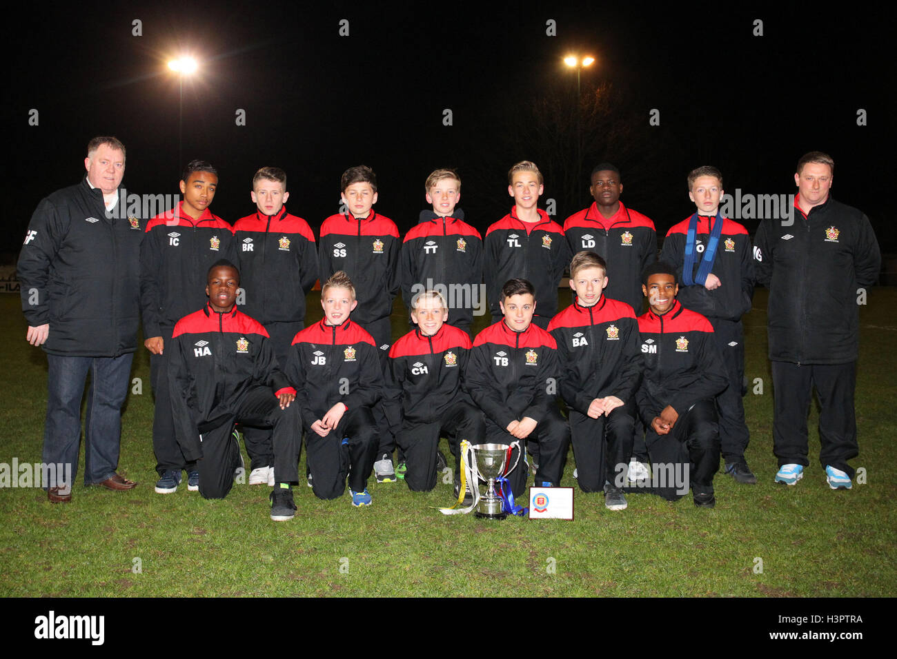 AFC Hornchurch Under-13 players pose for a team photo with the Essex FA ...