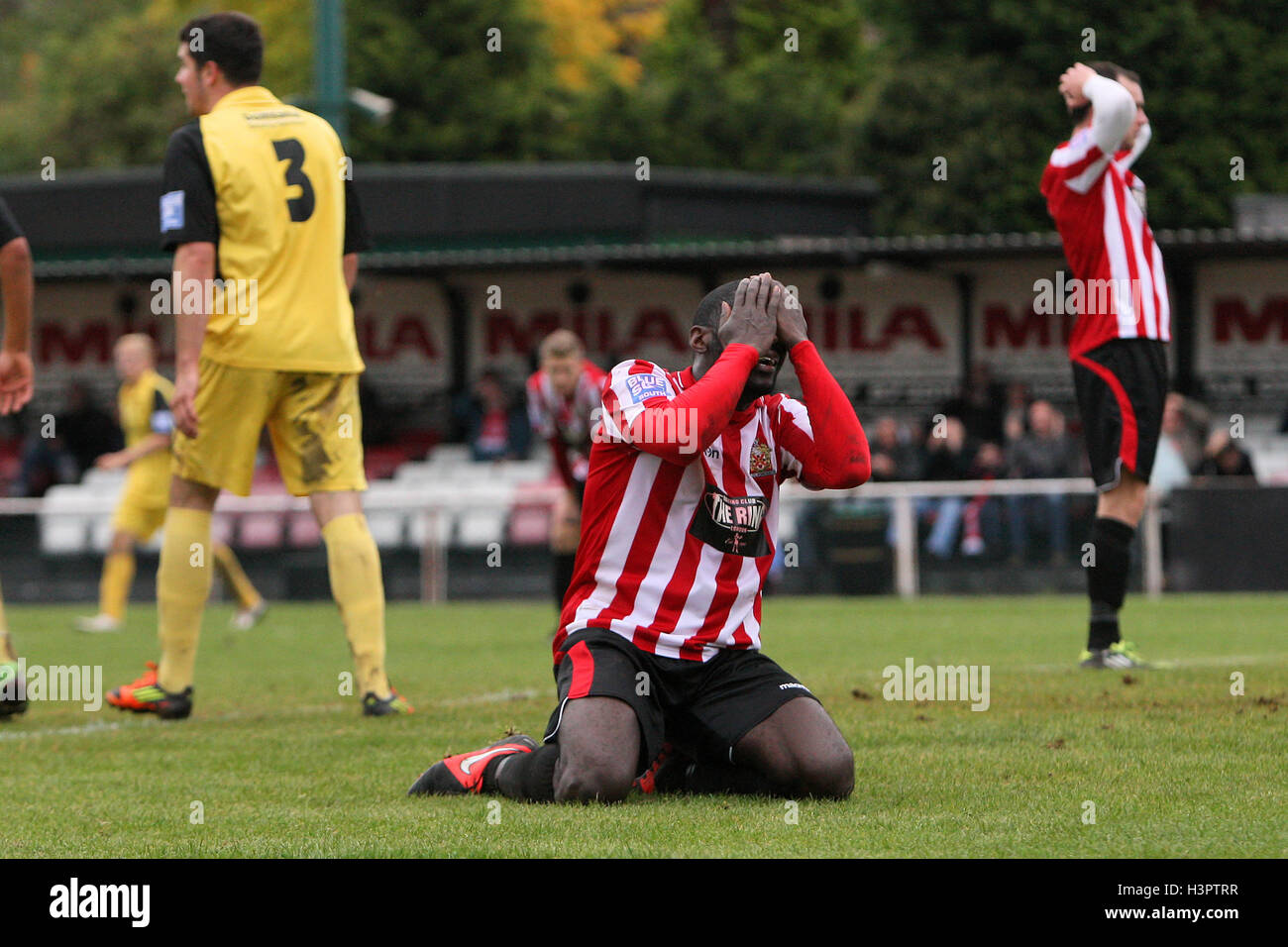 Wayne Gray reacts after going close to an equalising goal for ...