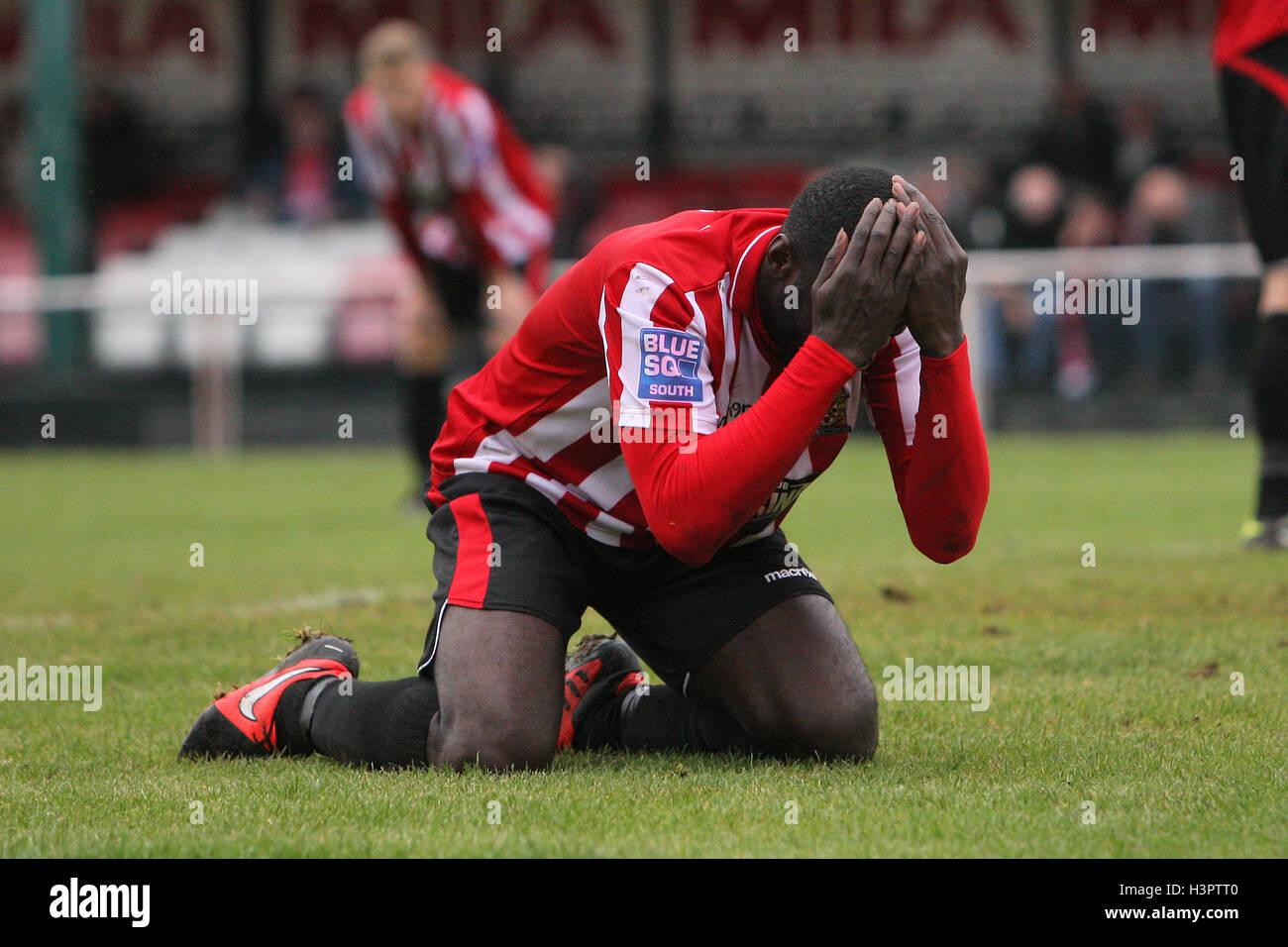 Wayne Gray reacts after going close to an equalising goal for ...