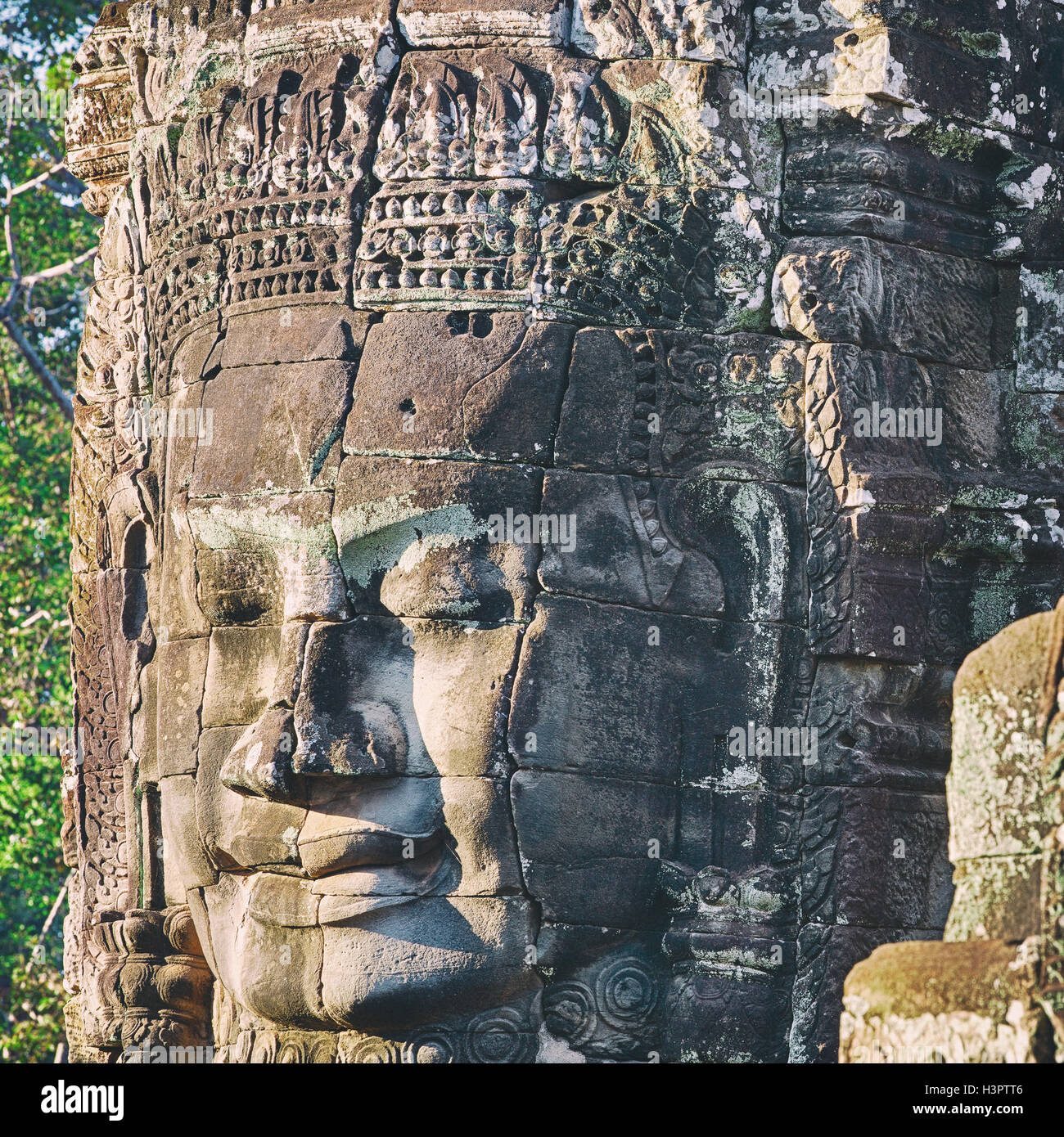 Prasat Bayon temple statue, Angkor, Cambodia Stock Photo - Alamy