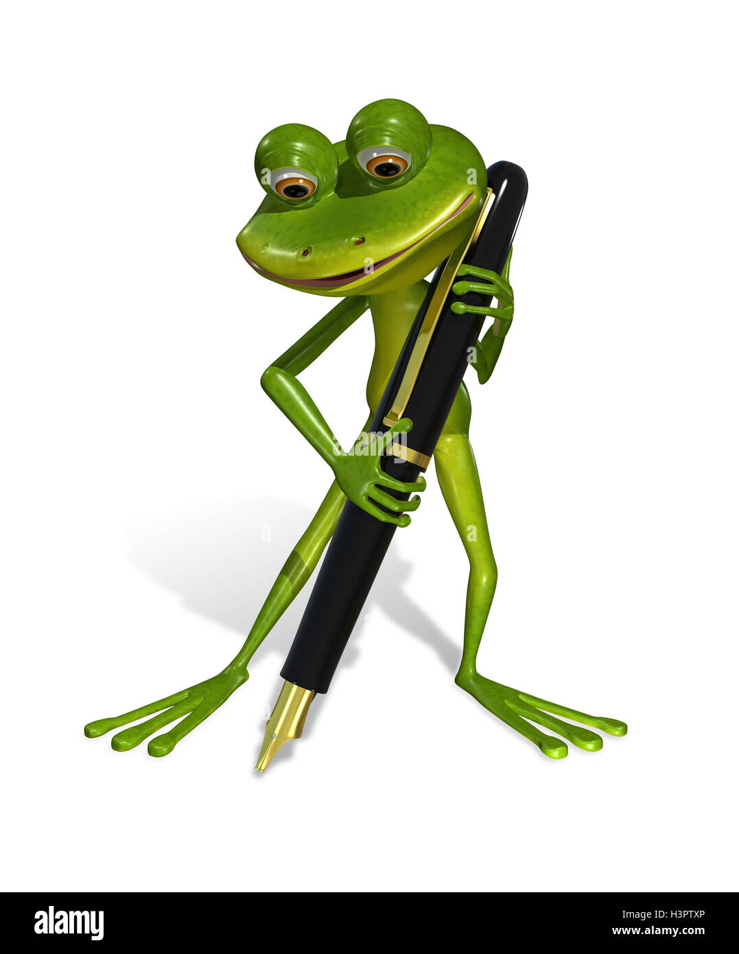 frog with a pen Stock Photo - Alamy