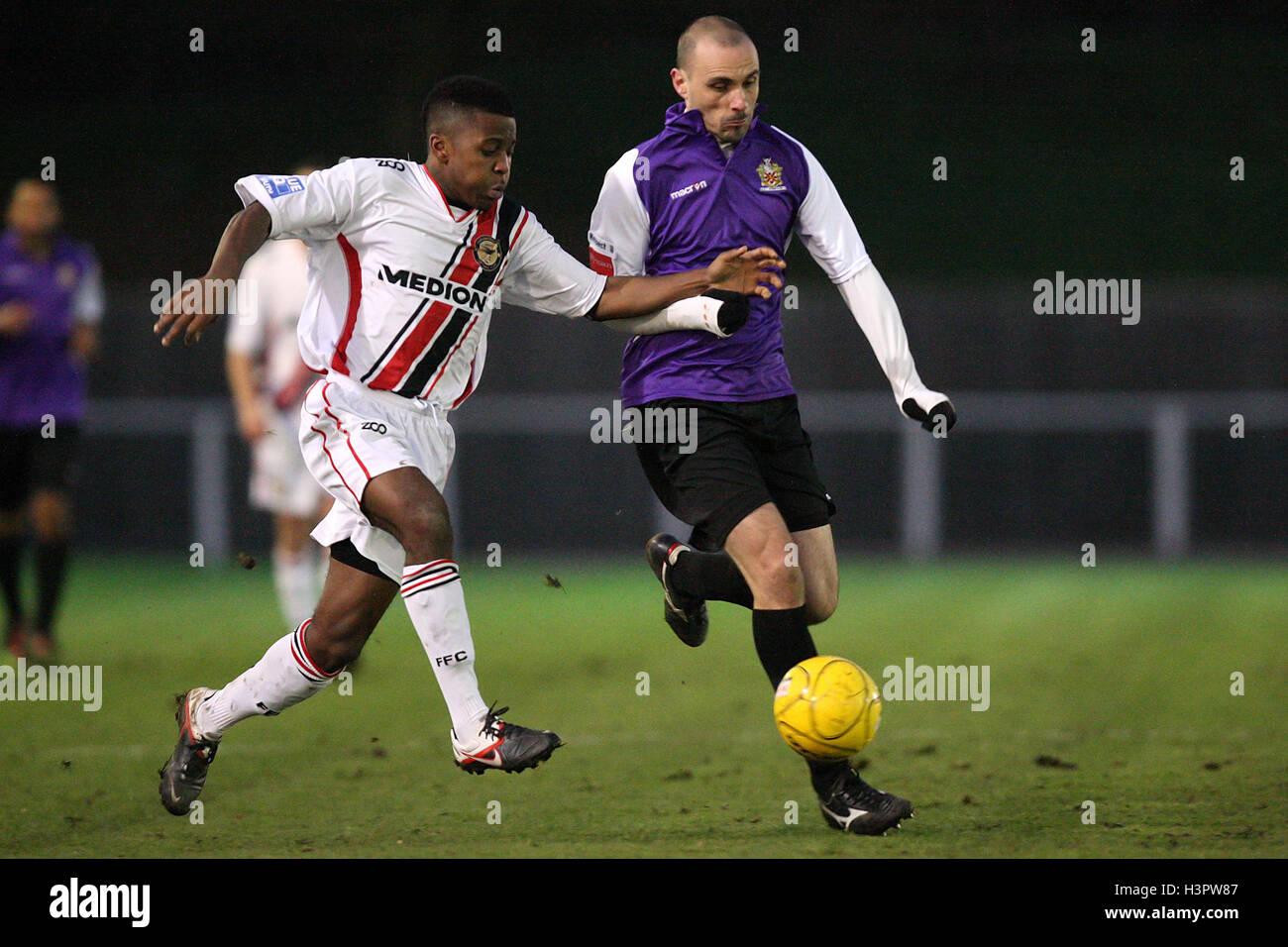 Jonathan Hunt of Hornchurch tussles with Jordan Chandler of Farnborough ...