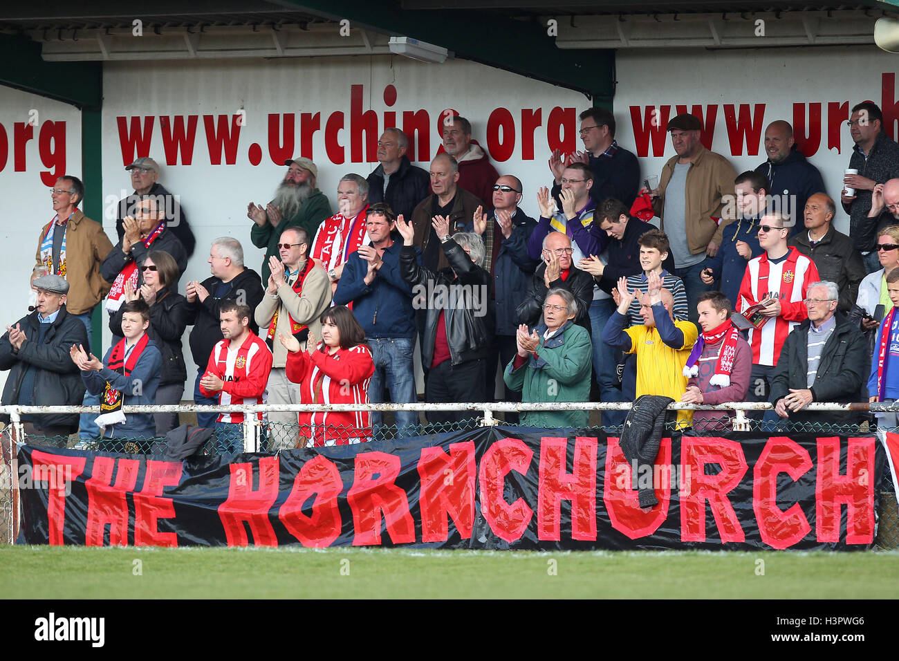 AFC Hornchurch fans applaud their team - AFC Hornchurch vs Hampton ...
