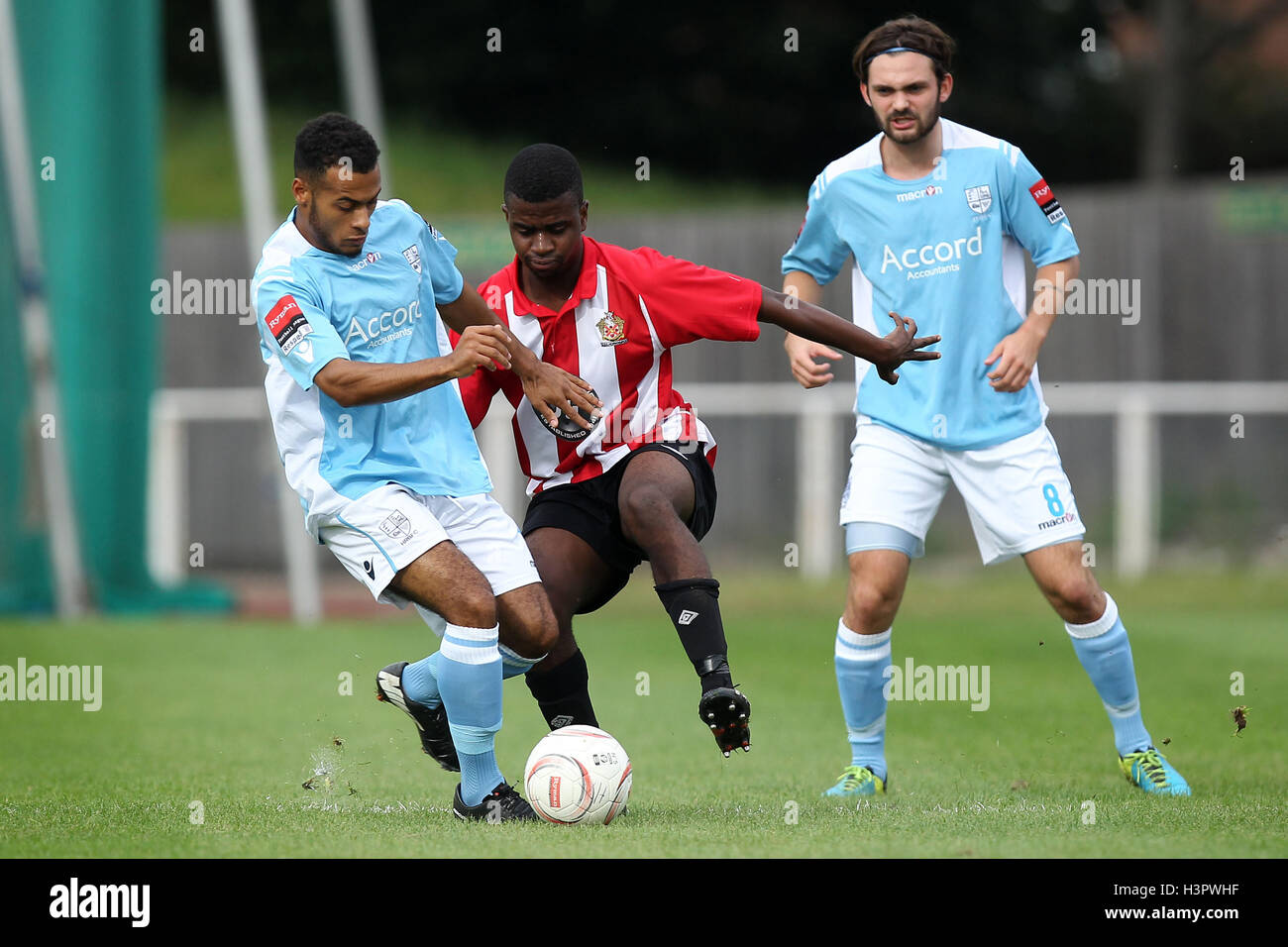 Jerome Federico of Hampton & Richmond Borough battles it out with ...