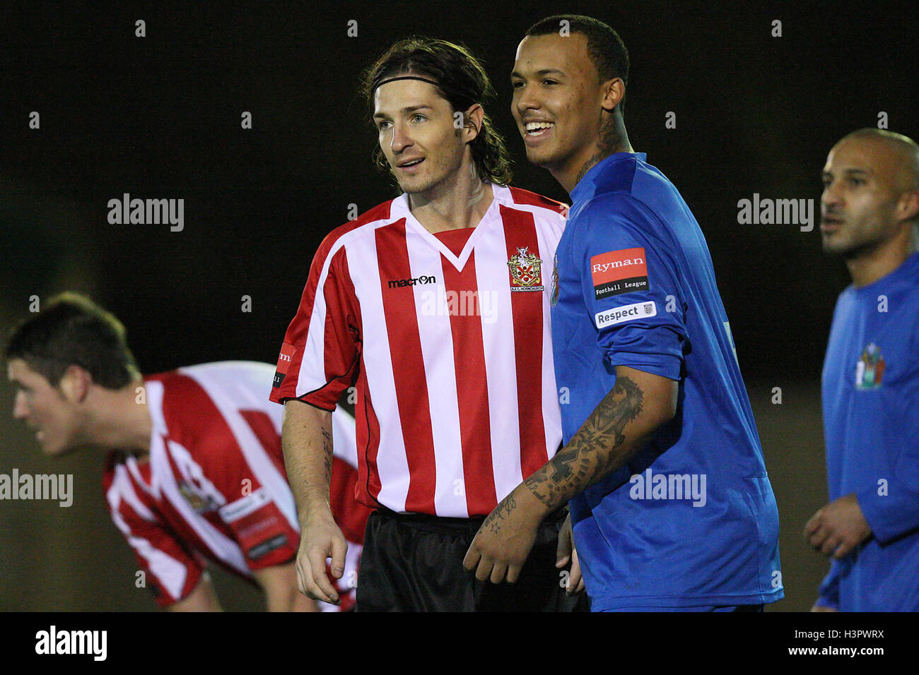 Simon Glover of Hornchurch shares a joke with Marcus Rose of Harrow ...
