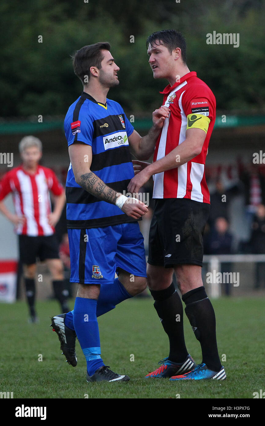 Tempers flare as Ryan Moss of Kingstonian tangles with Frankie Curley ...