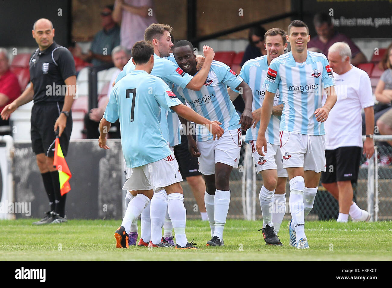 Lewes celebrate the only goal of the game scored by Ade Olorunda - AFC ...