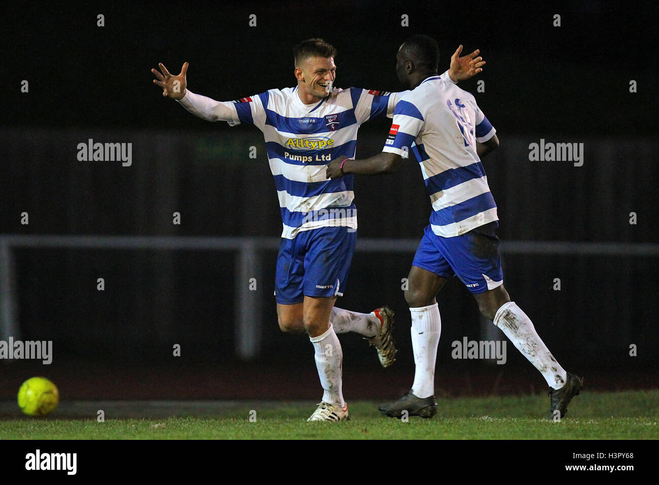 Margate celebrate their second goal - AFC Hornchurch vs Margate - Ryman ...