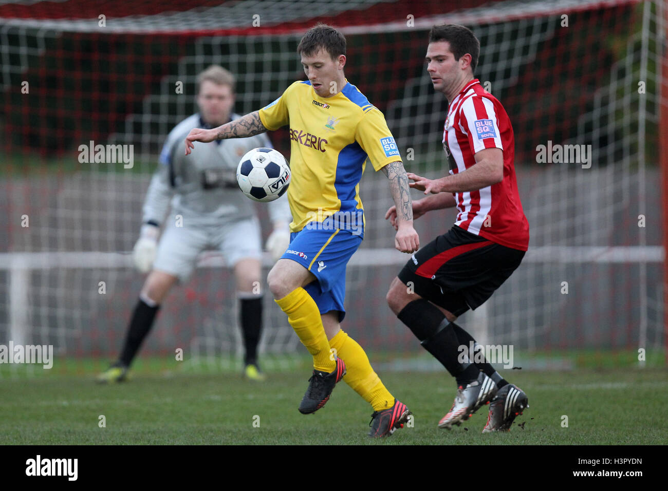 Jamie White of Salisbury shields the ball from Paul Goodacre - AFC ...