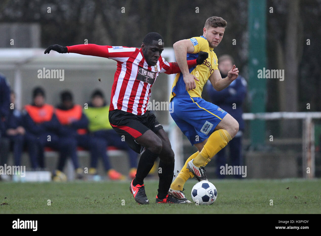 Wayne Gray of Hornchurch battles it out with James Clarke of Salisbury ...