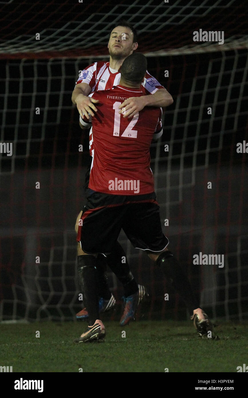 Martin Tuohy (facing camera) celebrates a late equalising goal for ...