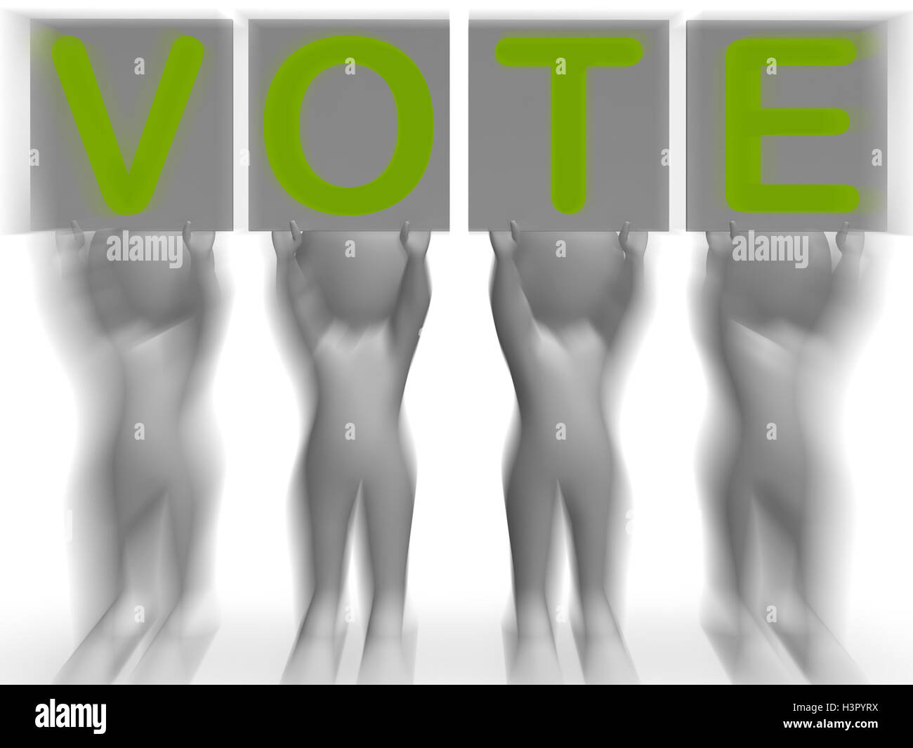 Vote Placards Shows Political Elections Or Choices Stock Photo - Alamy