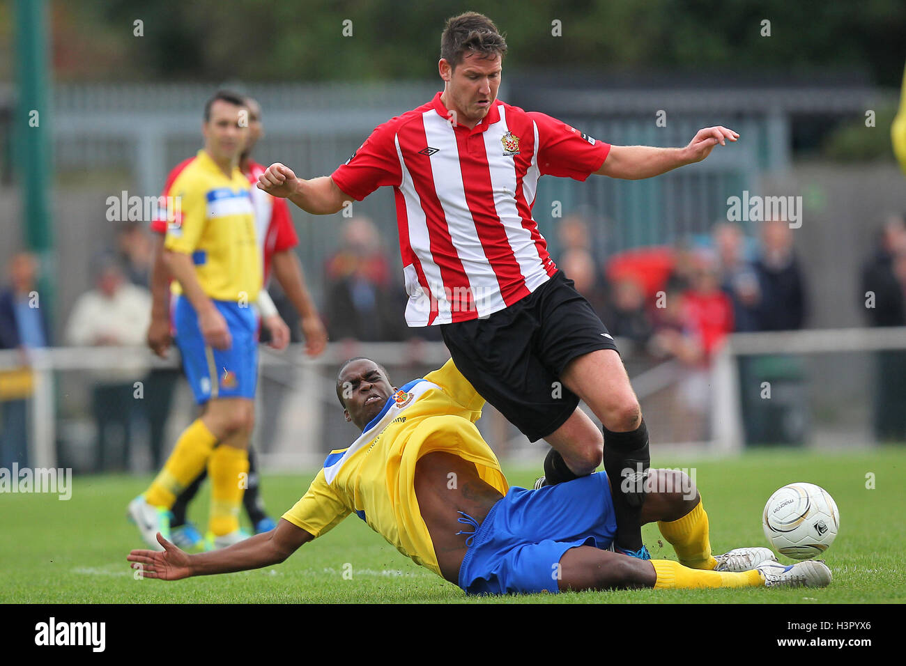 Stefan Bailey of Wealdstone tackles Frankie Curley of Hornchurch - AFC ...