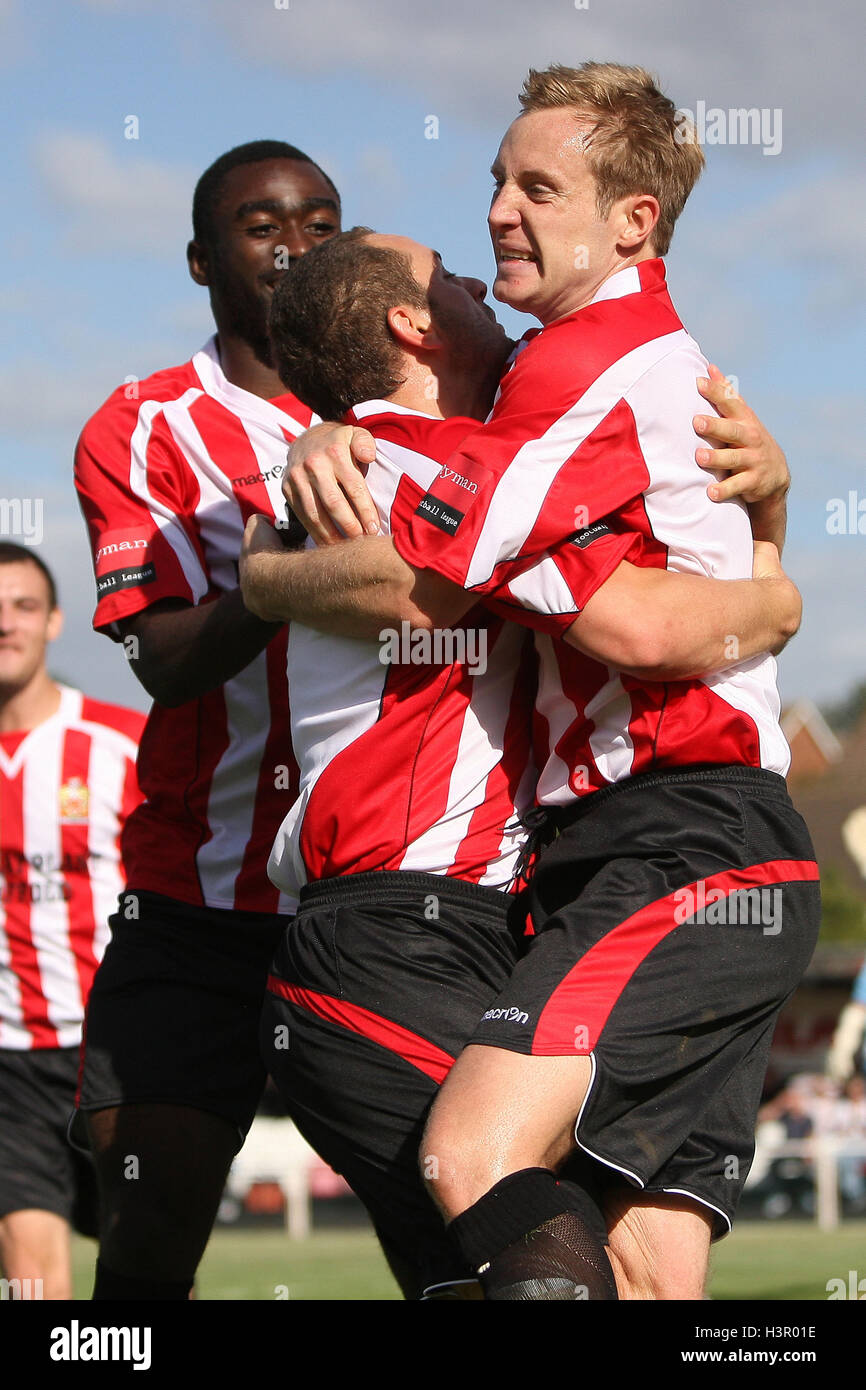 Leon Hunter celebrates scoring the second and winning goal for ...
