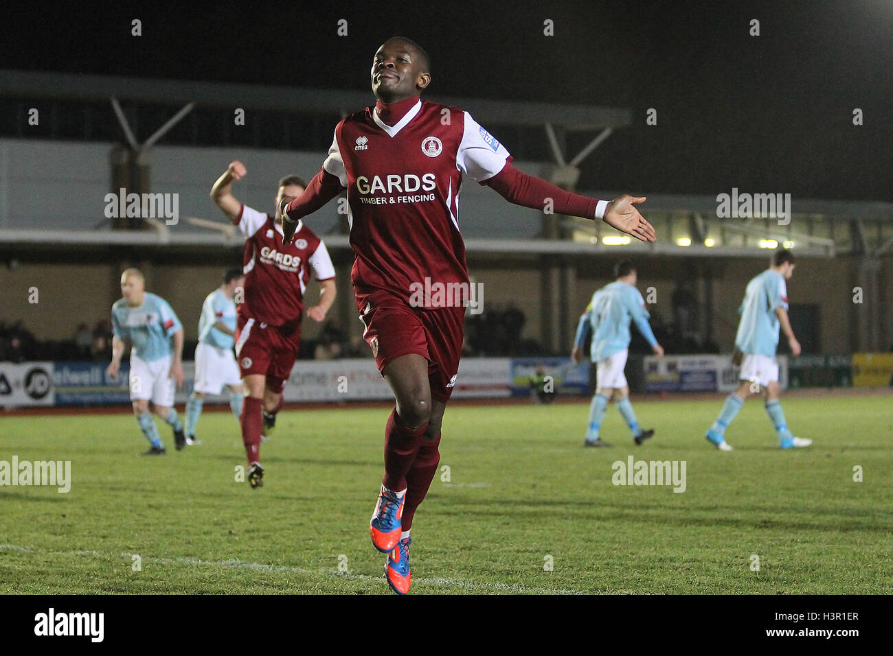 Anthony Cook scores the second goal for Chelmsford from the penalty ...
