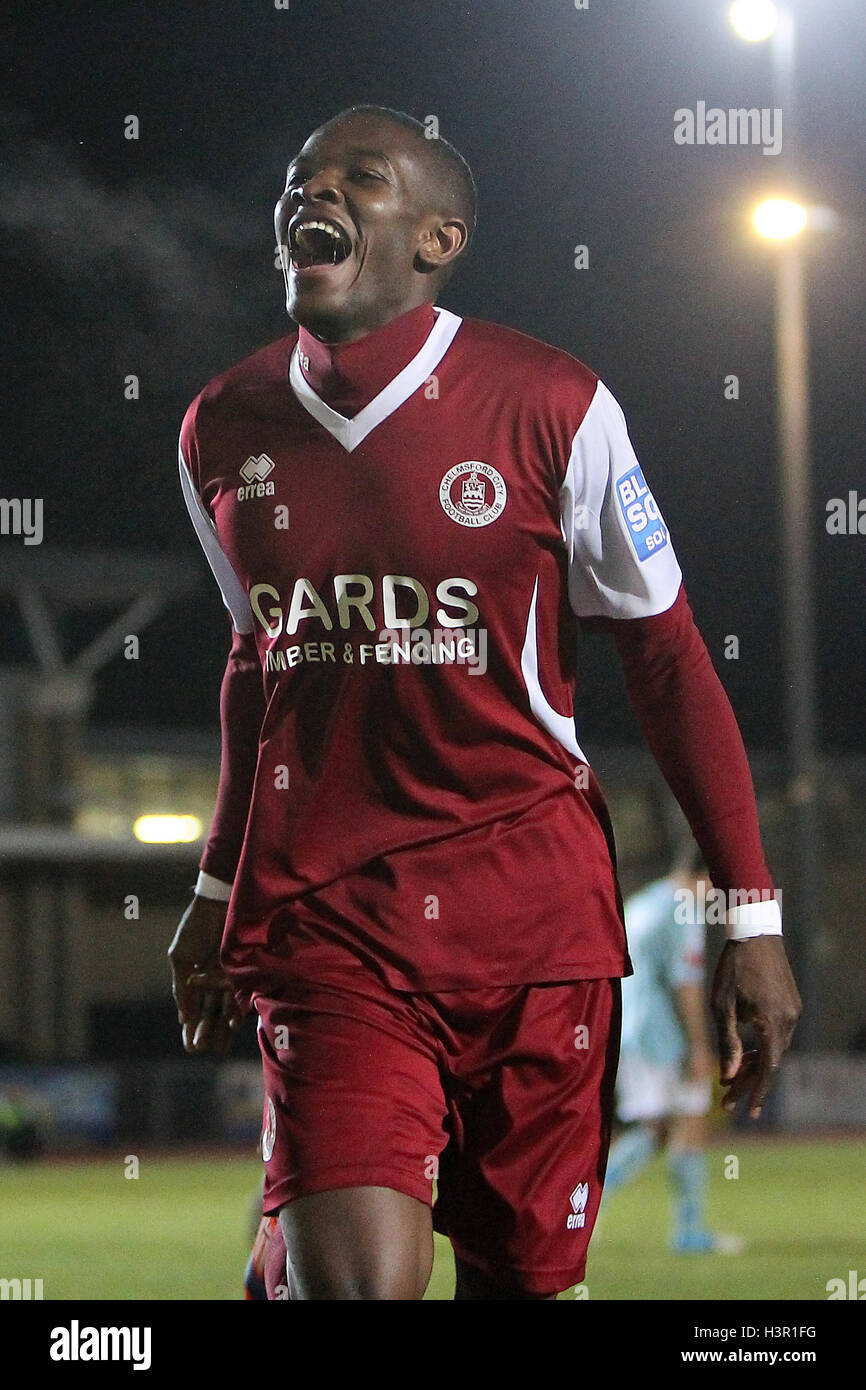 Anthony Cook scores the second goal for Chelmsford from the penalty ...