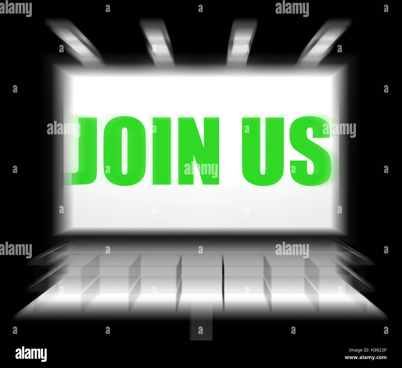 Join Us Sign Displays Enlisting Subscribing and Joining Stock Photo - Alamy