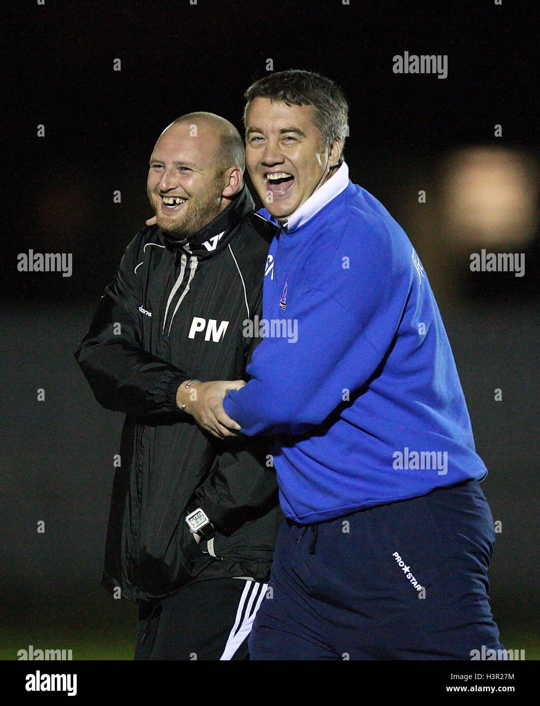 Romford manager Paul Martin and Enfield Town manager Steve Newing share ...