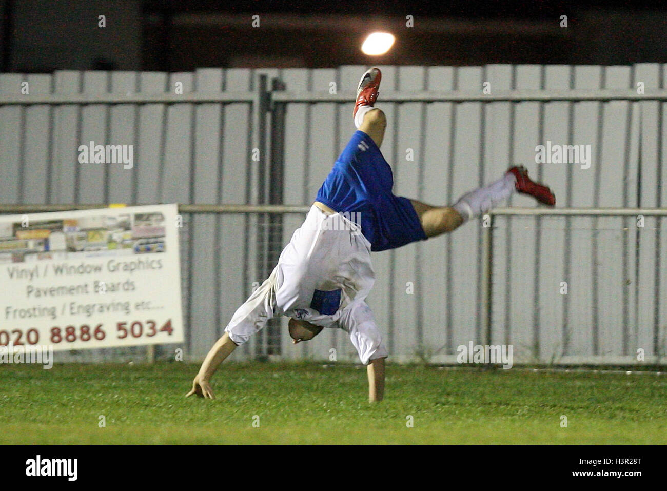 Stuart Blackburne of Enfield Town scores the second goal for his side ...