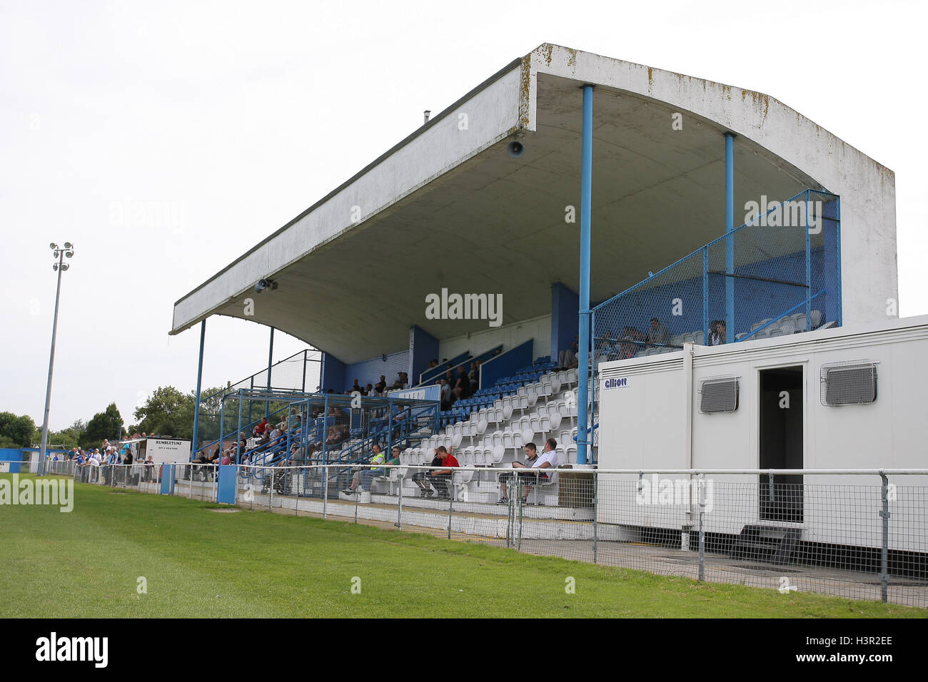 The main stand at Rush Green Stadium - Grays Athletic vs AFC Hornchurch ...