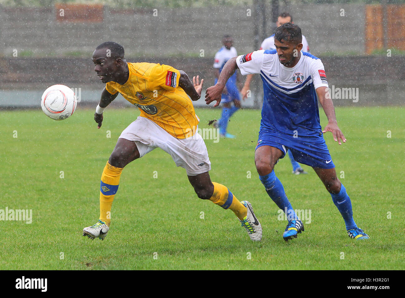 Tobi Joseph of Hornchurch evades Jay Siva of Grays - Grays Athletic vs ...