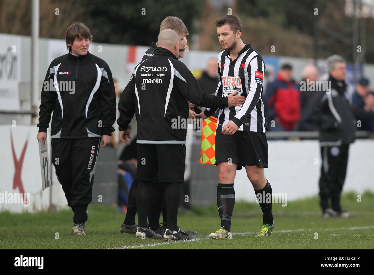 Michael Cheek of Heybridge is substituted immediately after scoring the ...