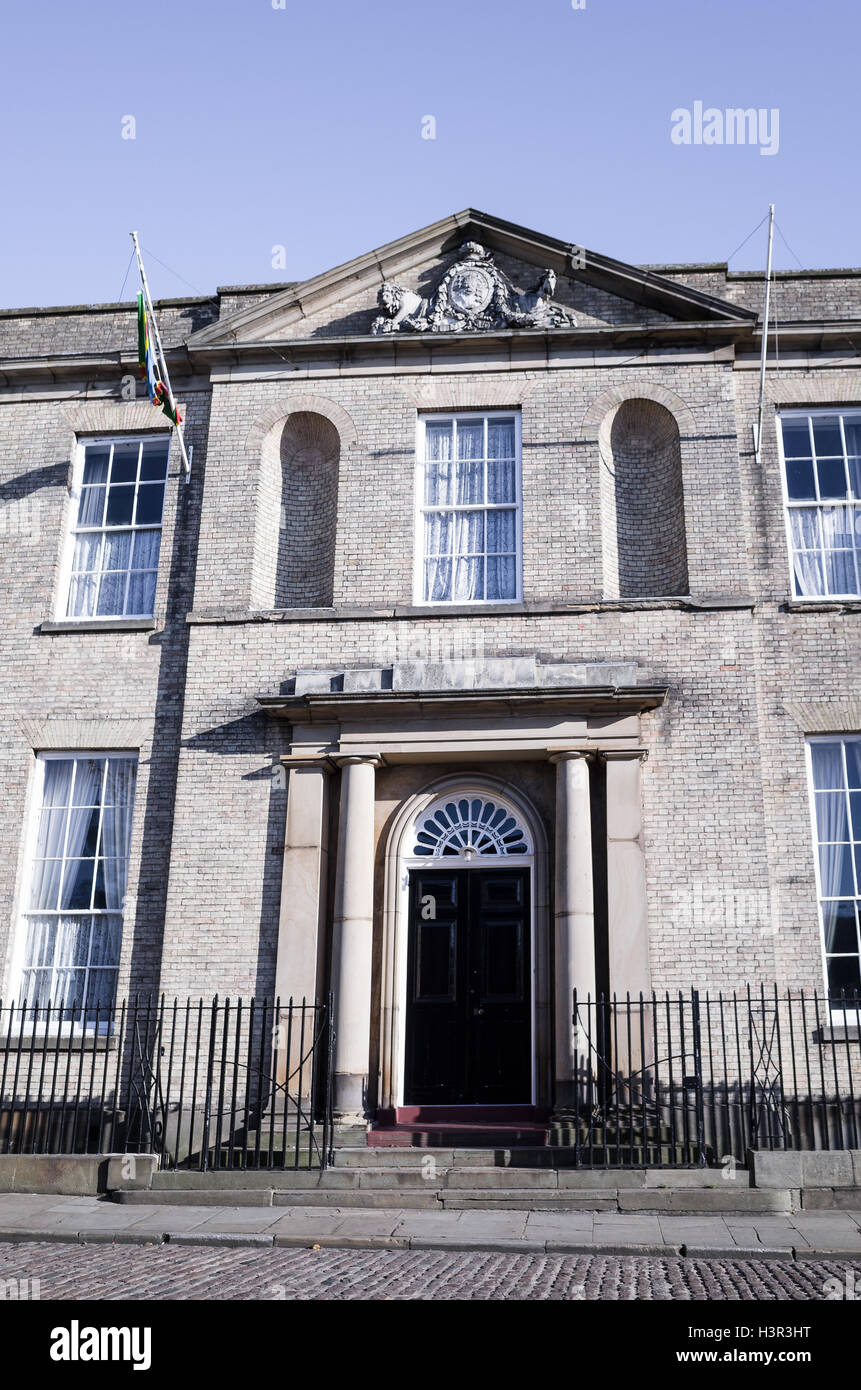 front door of the judge's residence just outside Lincoln castle Stock ...