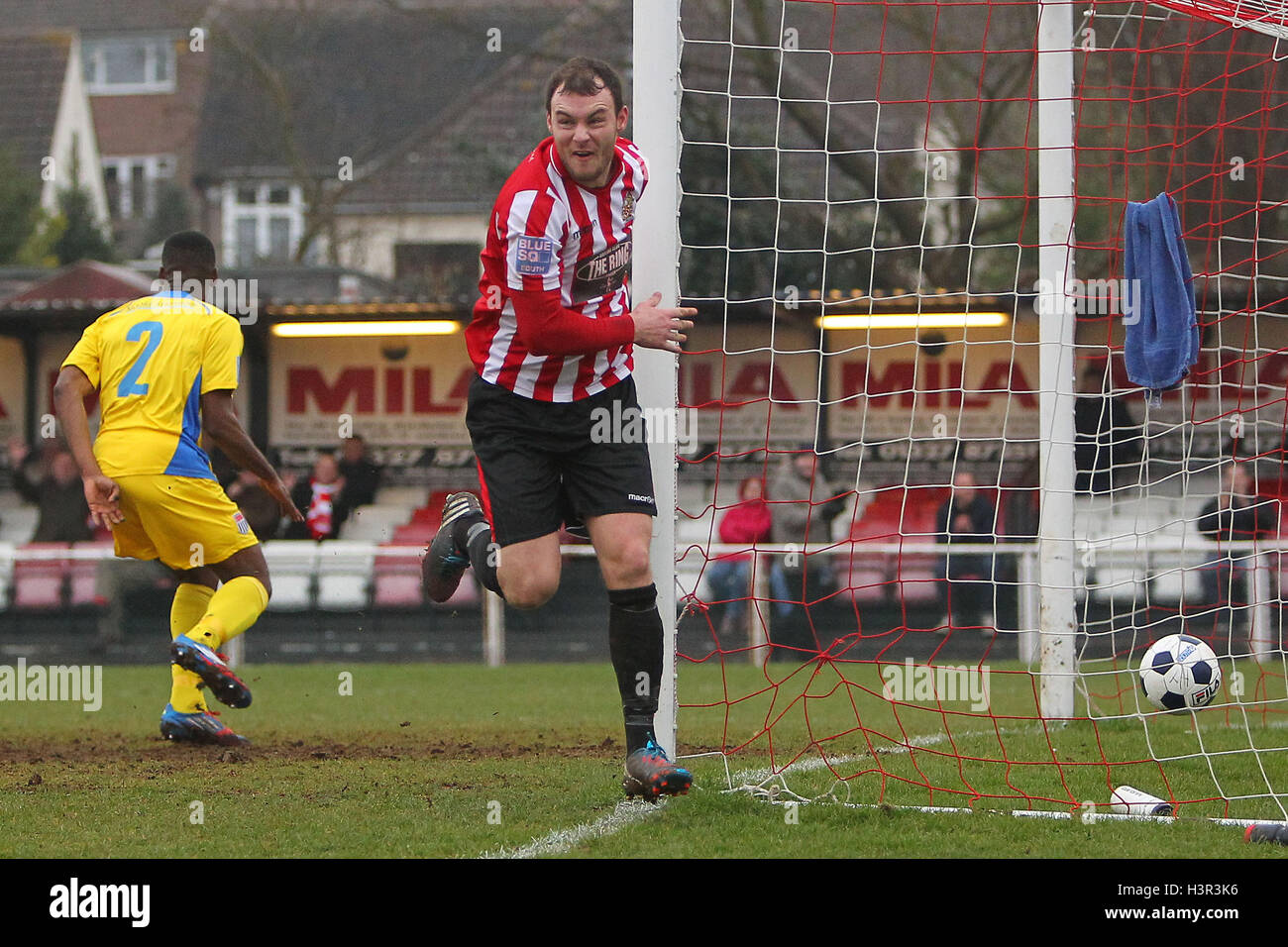 Martin Tuohy scores the first goal for Hornchurch and celebrates - AFC ...