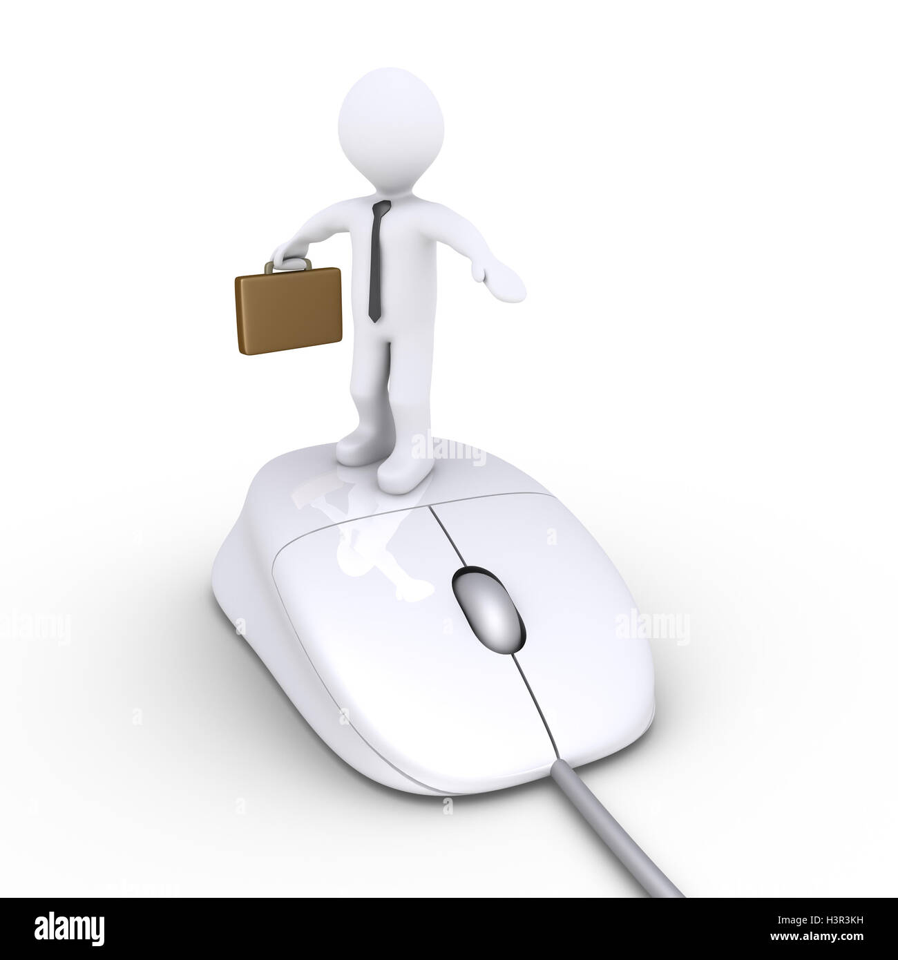 Man using computer mouse Cut Out Stock Images & Pictures - Alamy