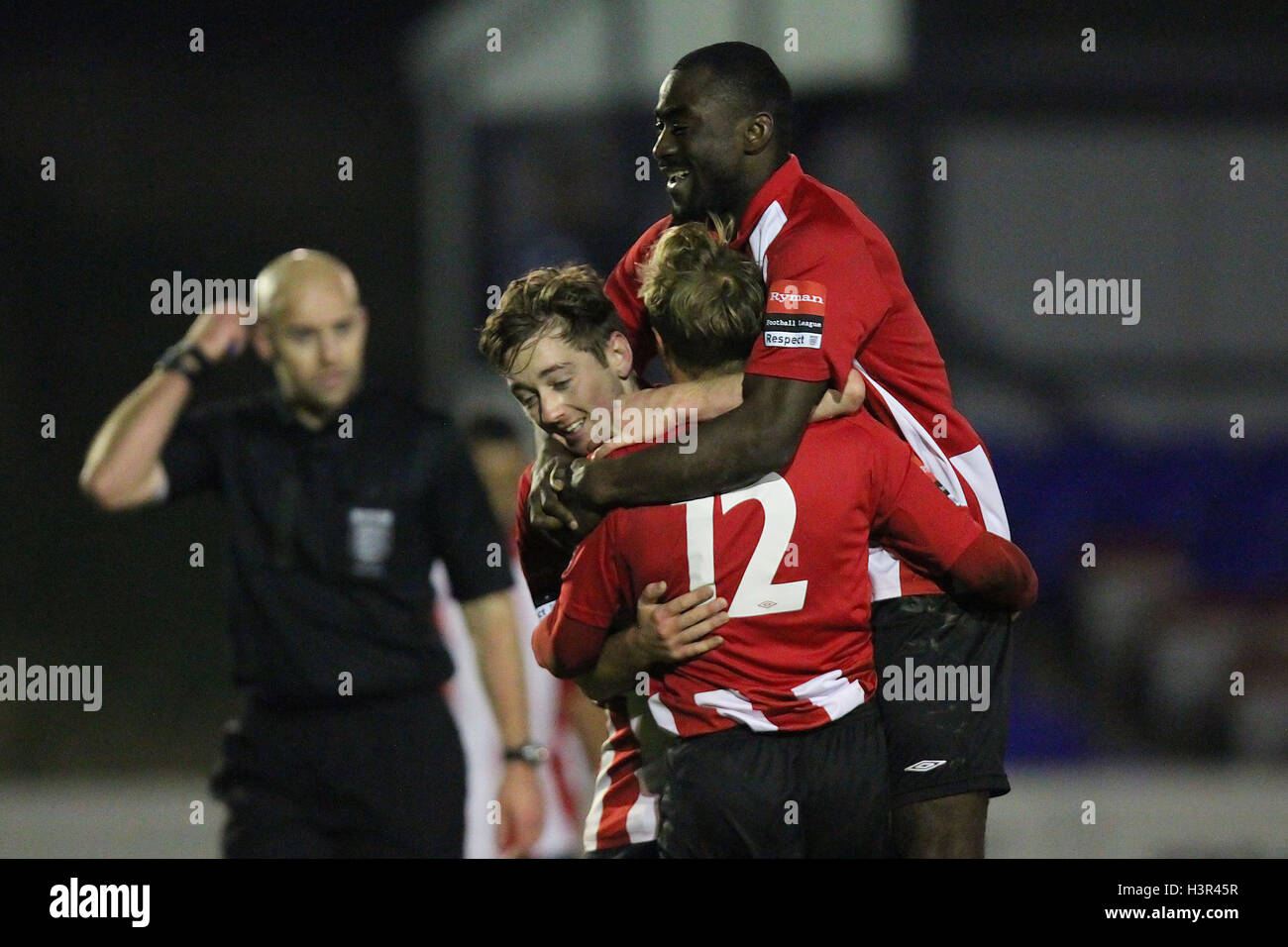 George Purcell scores the second goal for Hornchurch and celebrates ...