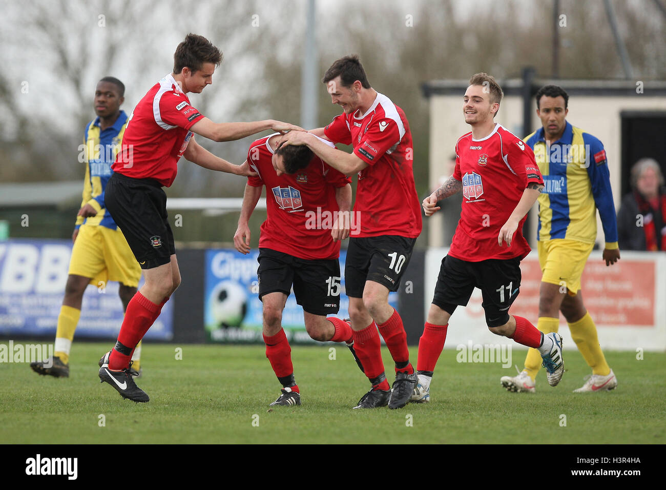 Needham Market celebrate their second goal - Needham Market vs Romford ...