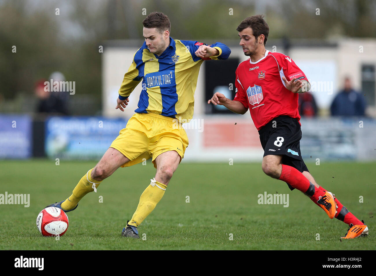 Paul Clayton of Romford and Angelo Harrop - Needham Market vs Romford ...