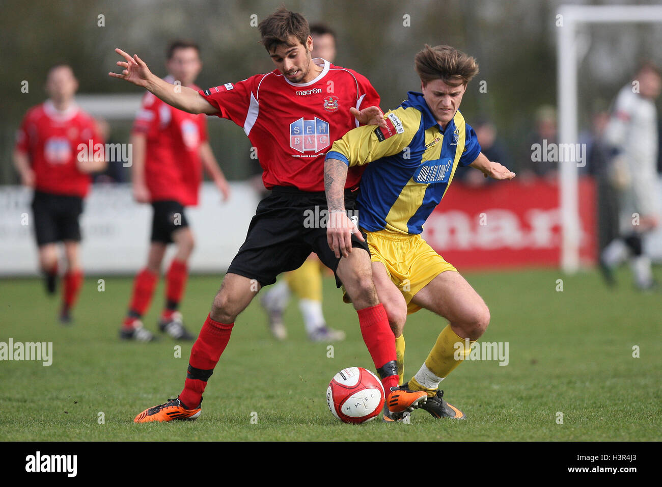 Joe Bingham of Romford and Angelo Harrop - Needham Market vs Romford ...
