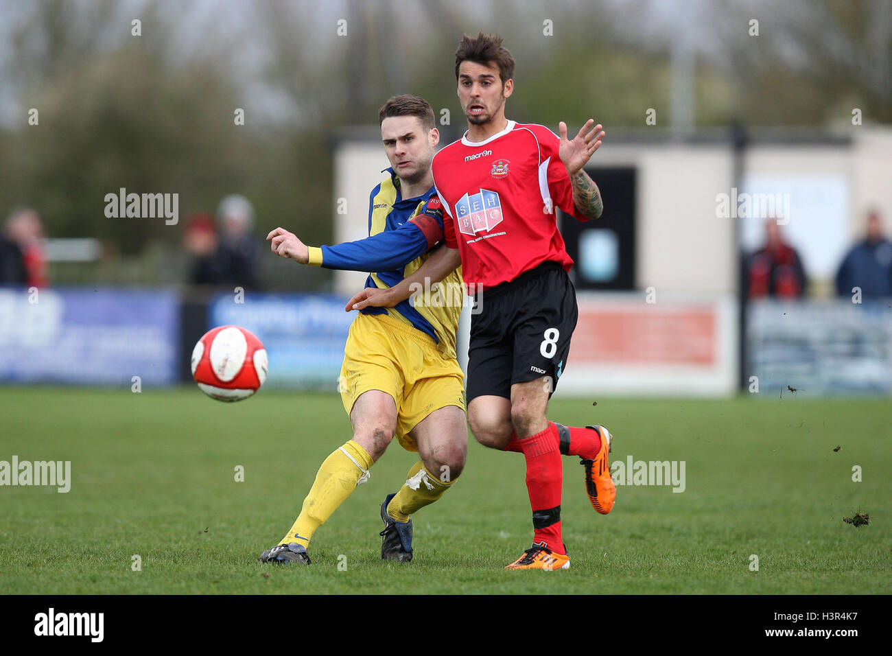 Paul Clayton of Romford and Angelo Harrop - Needham Market vs Romford ...