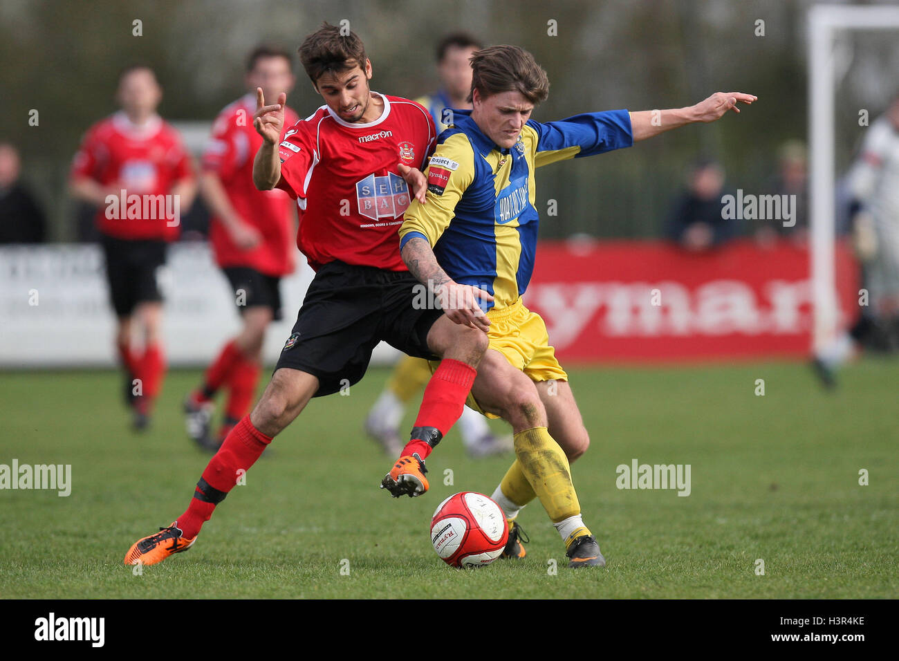 Joe Bingham of Romford and Angelo Harrop - Needham Market vs Romford ...