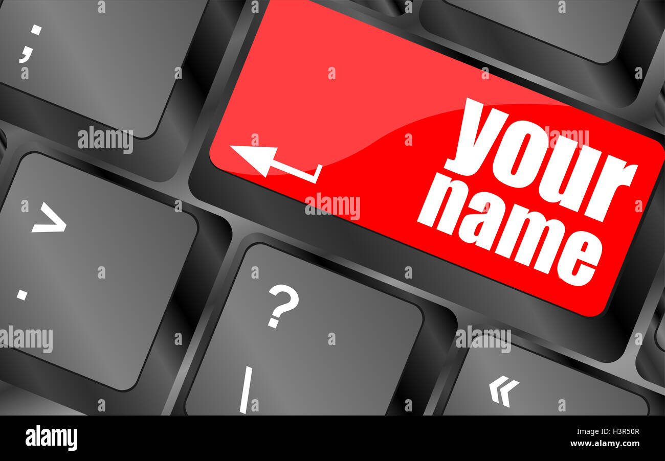 your name button on keyboard - social concept Stock Photo - Alamy