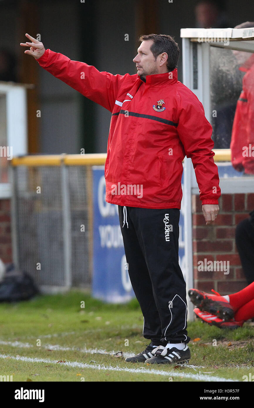 AFC Sudbury manager Dave Batch - Romford vs AFC Sudbury - Ryman League ...