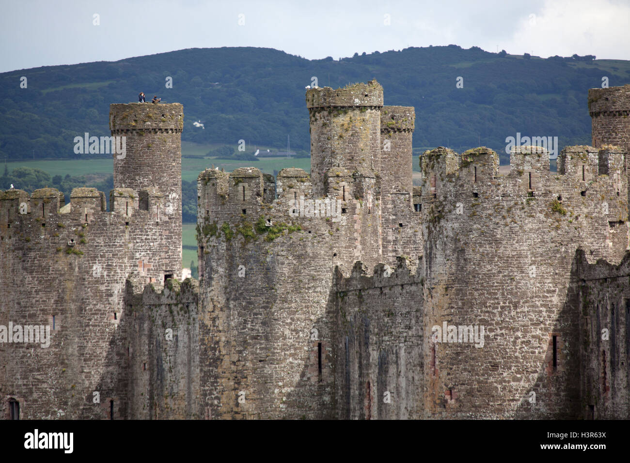 Conwy castle towers hi-res stock photography and images - Alamy