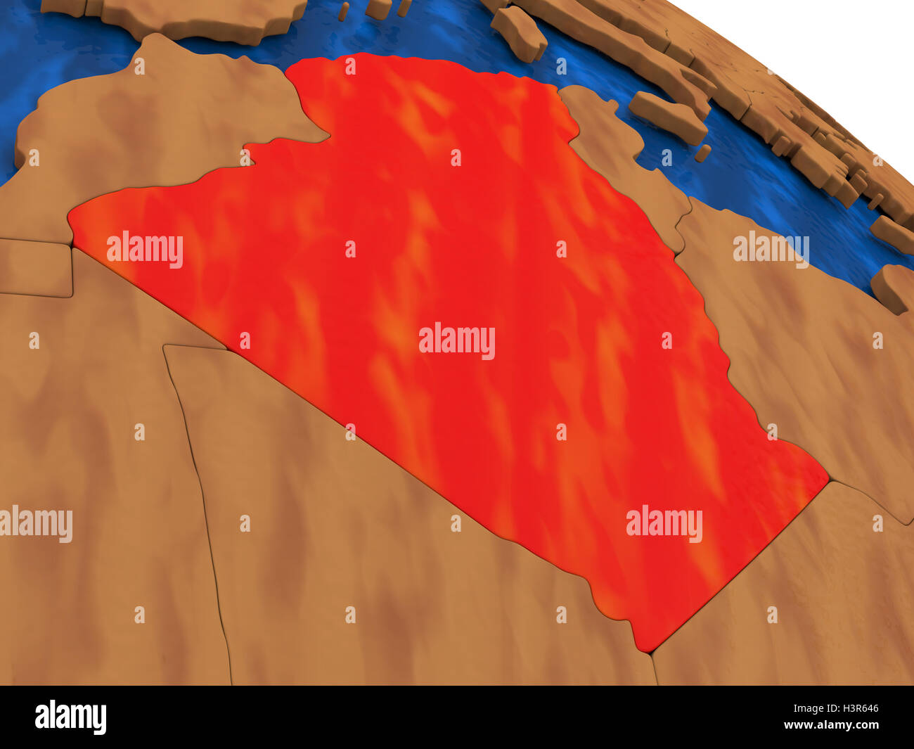 Map of Algeria on wooden globe. 3D illustration Stock Photo - Alamy