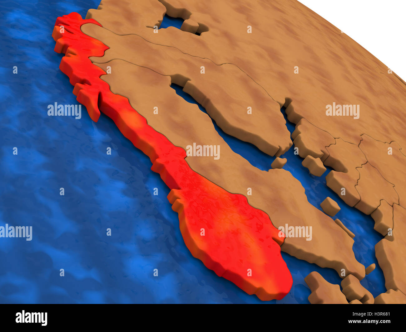 Norway country on map hi-res stock photography and images - Alamy