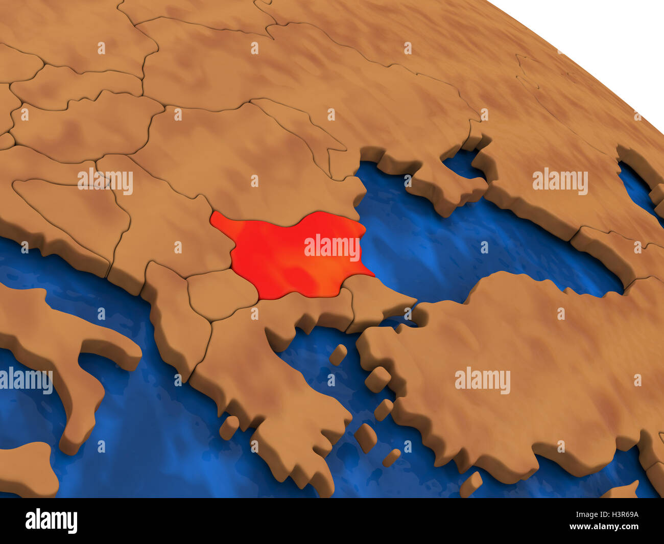 Map of Bulgaria on wooden globe. 3D illustration Stock Photo - Alamy