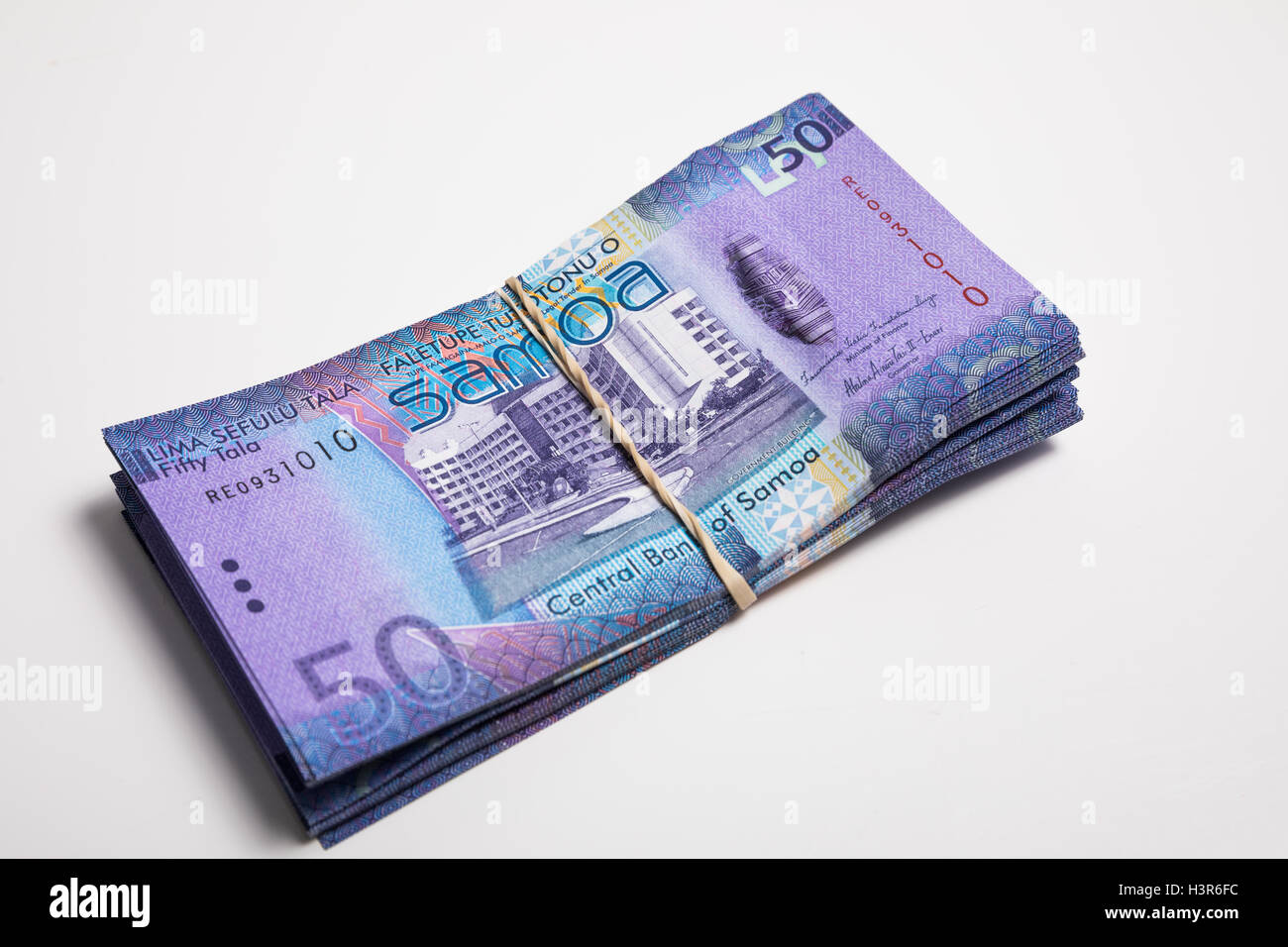 Samoa Tala bank notes isolated on white Stock Photo - Alamy