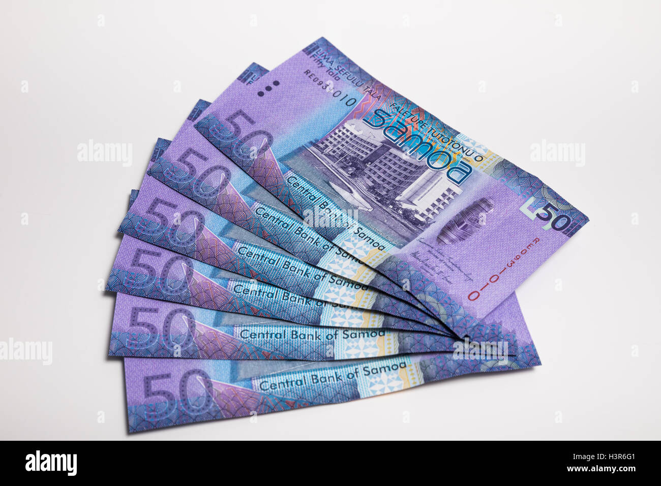 Samoa Tala bank notes isolated on white Stock Photo - Alamy