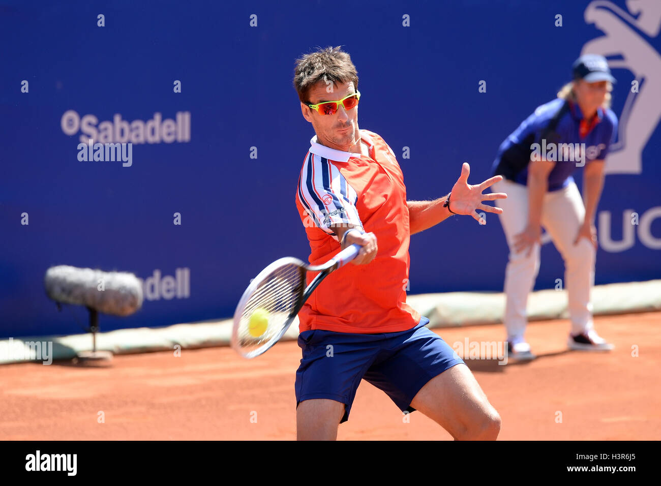 BARCELONA - APR 24: Tommy Robredo (Spanish tennis player) plays at the ...