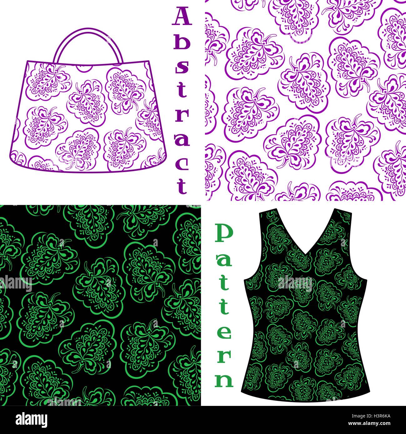 Seamless Pattern, Contour and Silhouette Stock Vector Image & Art - Alamy