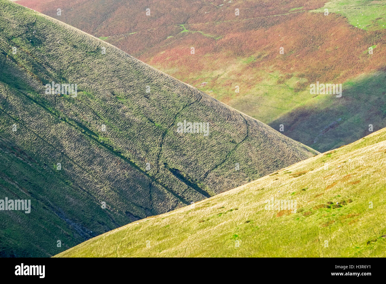 The gentle contours of the Howgills, a group of fells between the Lake ...