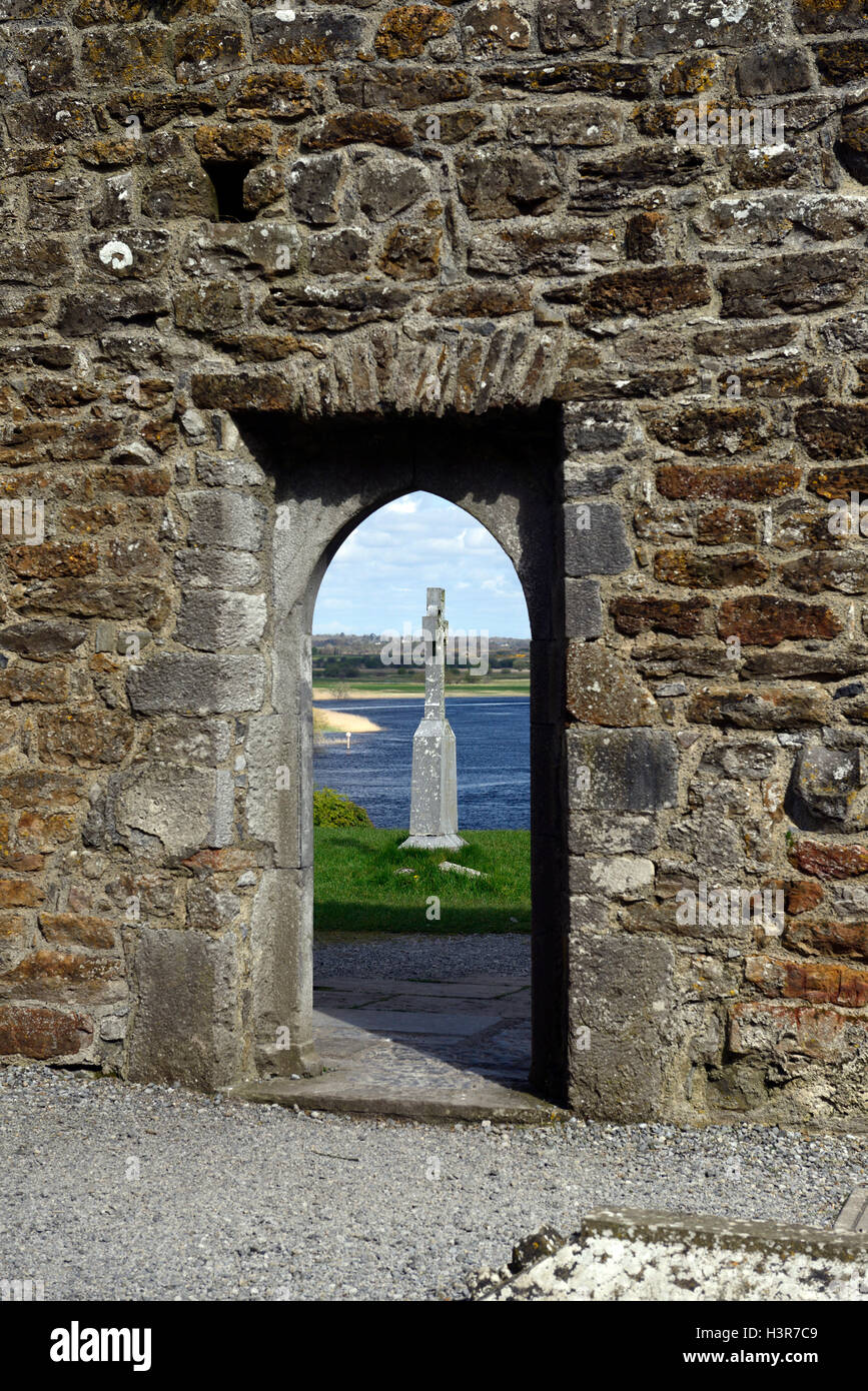 Clonmacnoise high cross through window monastic settlement carved stone ...